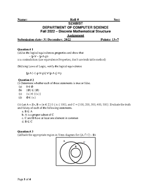 Application of Mathematics in Computer Science - Department of Computer ...