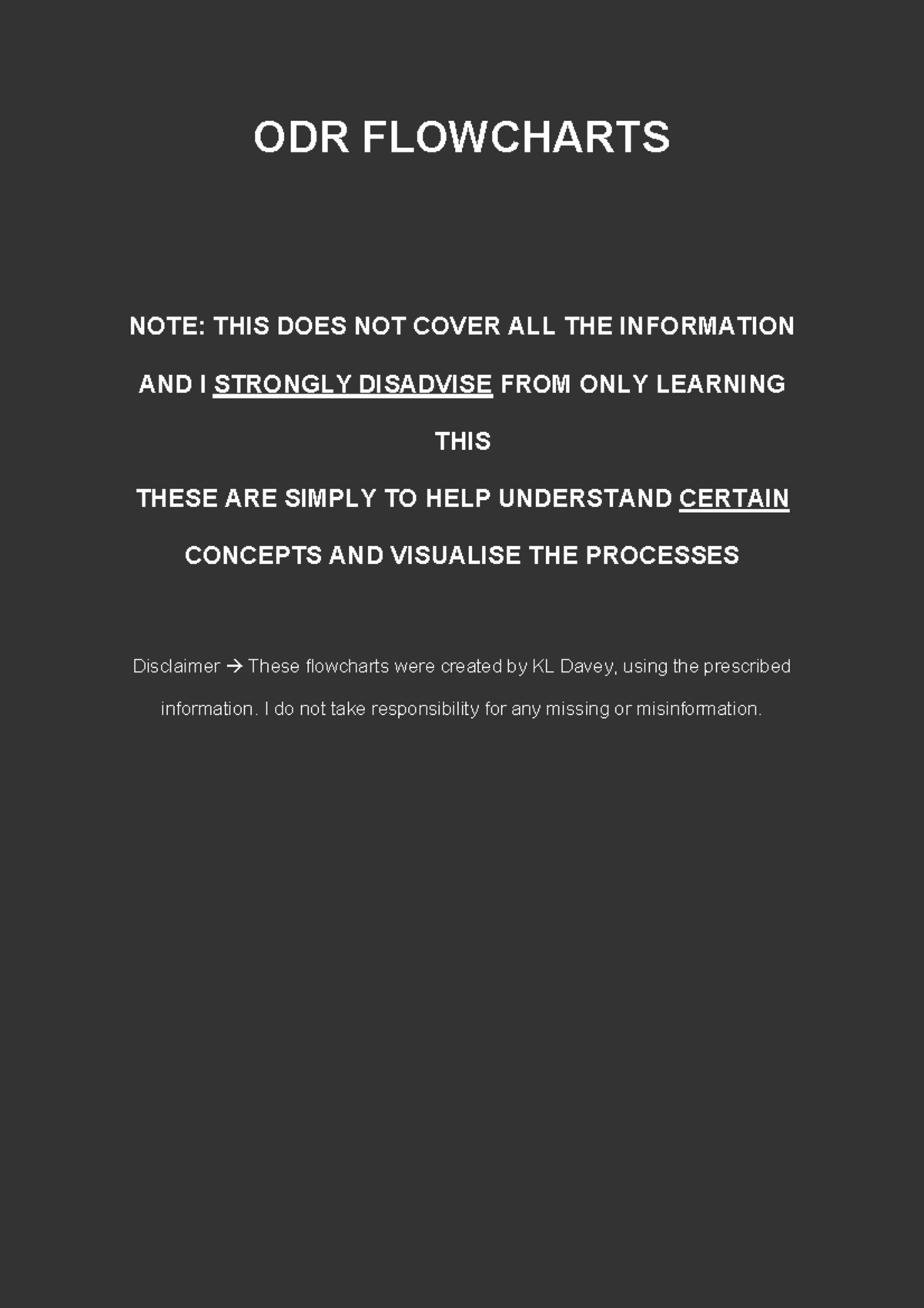 ODR Flowcharts - ODR FLOWCHARTS NOTE: THIS DOES NOT COVER ALL THE ...