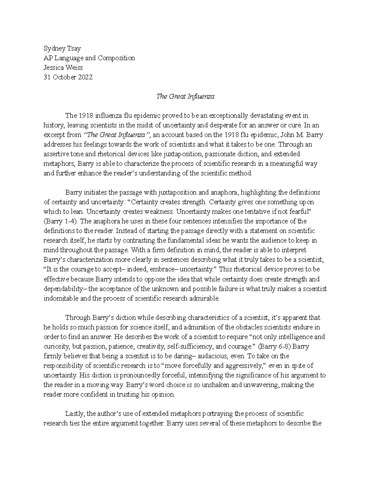 AP Lang Rhetorical Analysis Essay And Rhetorical Devices The Great