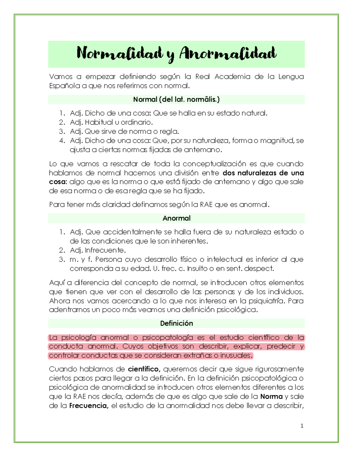 Clase 5 Normalidad Y Anormalidad - Normalidad y Anormalidad Vamos a ...