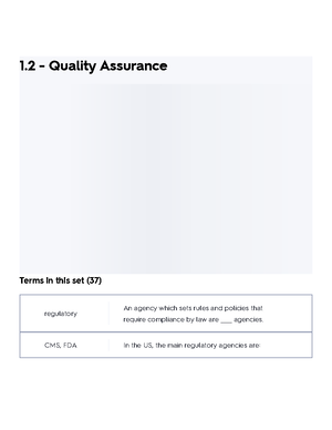 Quality Assurance Documentation Flashcards Quizlet - Quality Assurance Documentation Terms in ...