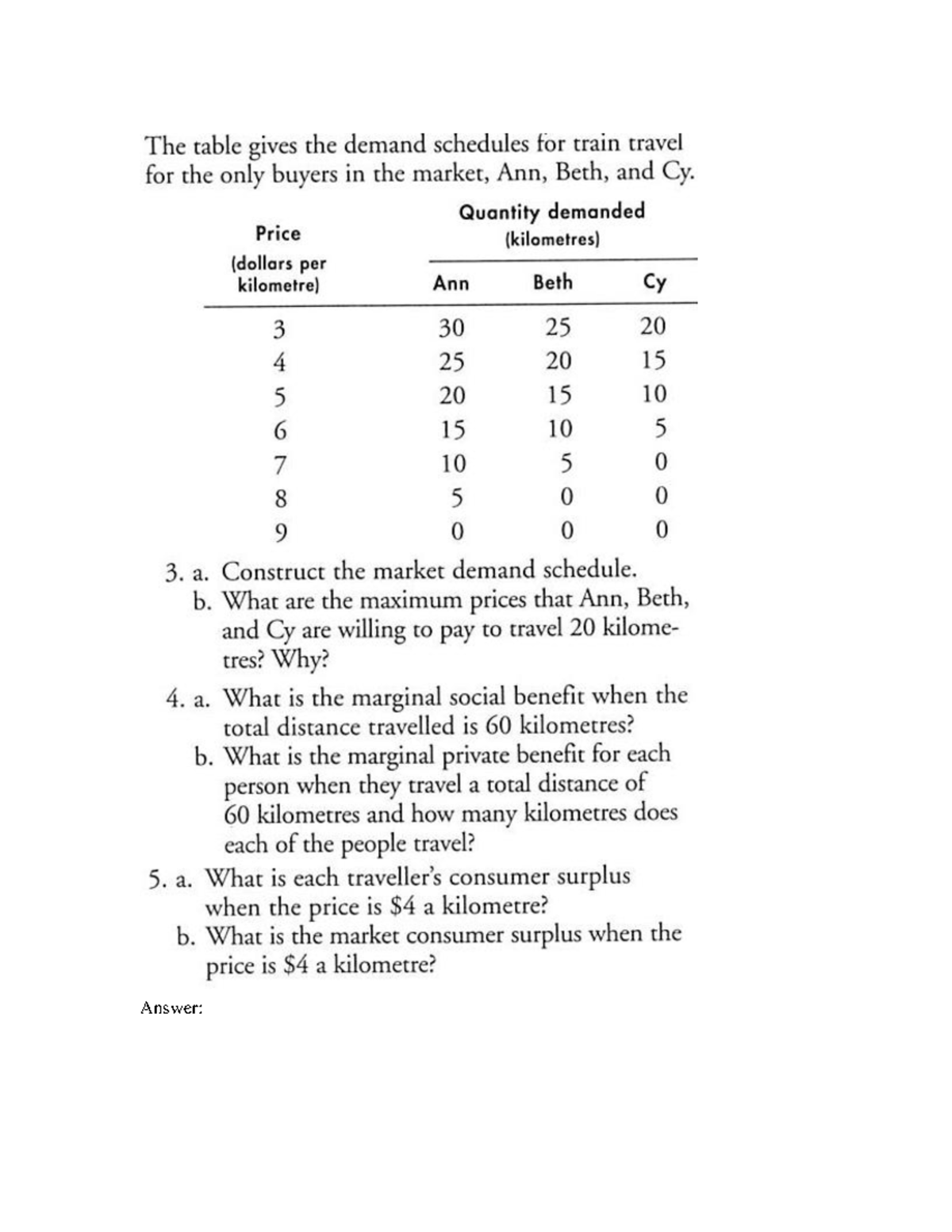 Ch5. Problems-2-Answers - ECON 101 - Answer: Answers: Special Problem-1: Answer: (see the ...