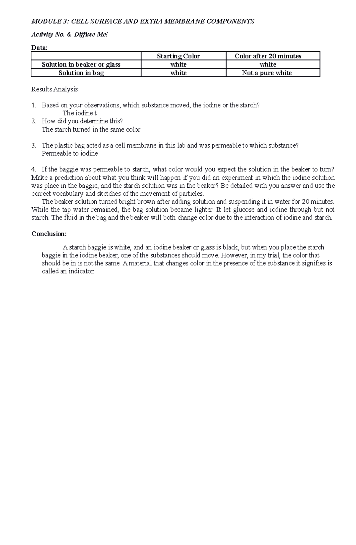 Activity-No - biology - MODULE 3: CELL SURFACE AND EXTRA MEMBRANE ...