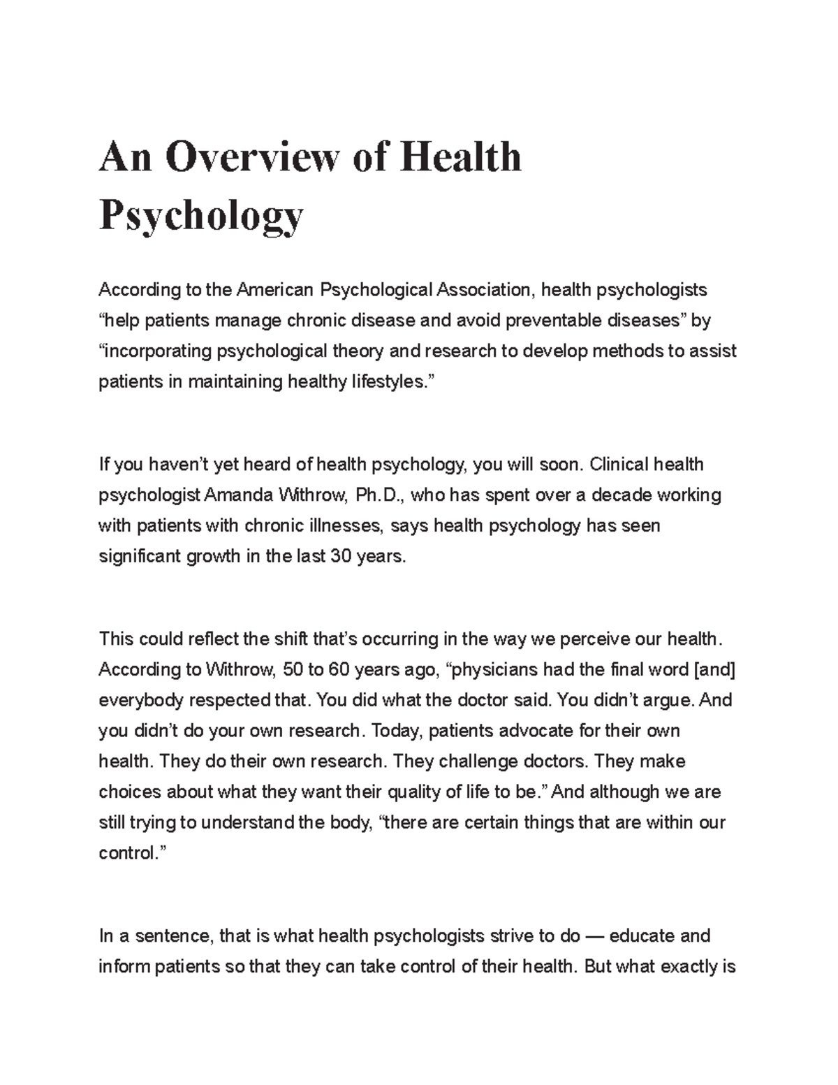 Health and its impact on health notes - An Overview of Health ...