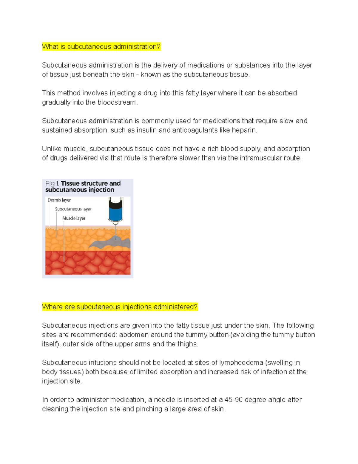 Notes On Subcutaneous Administration - What is subcutaneous ...