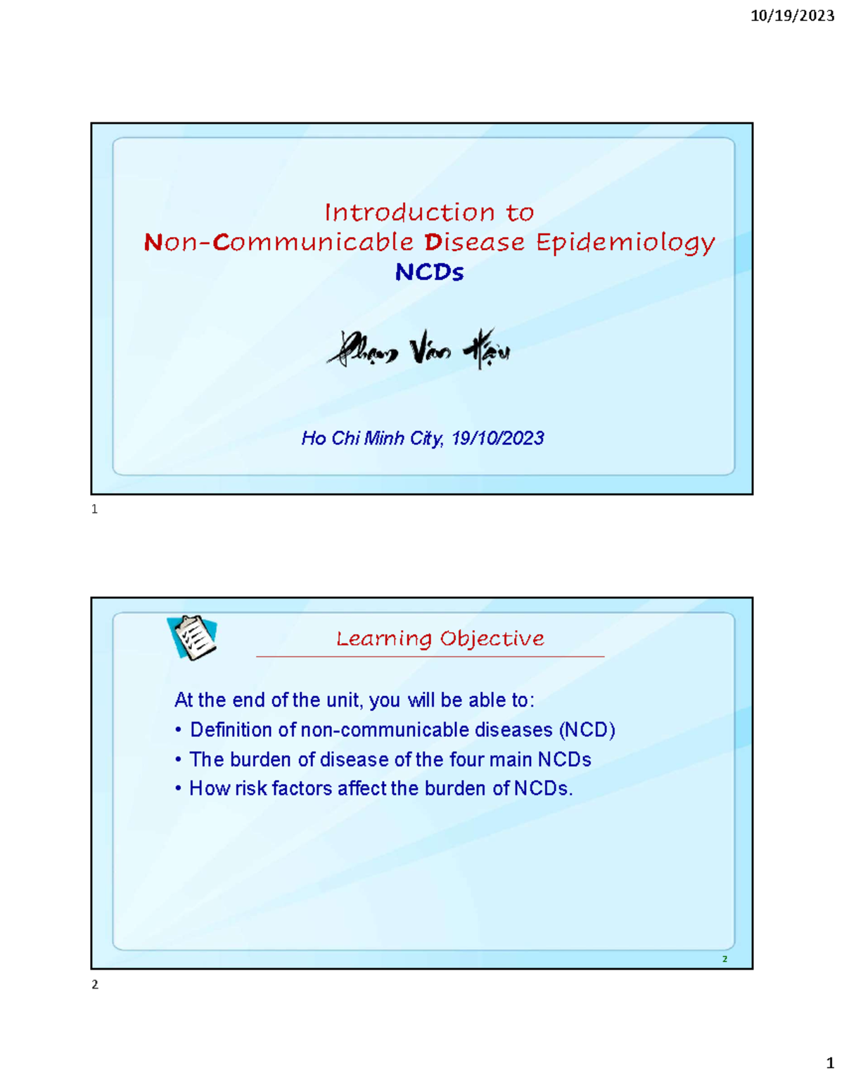 10 NCD Epidemiology V - Slide - Introduction to Non-Communicable ...
