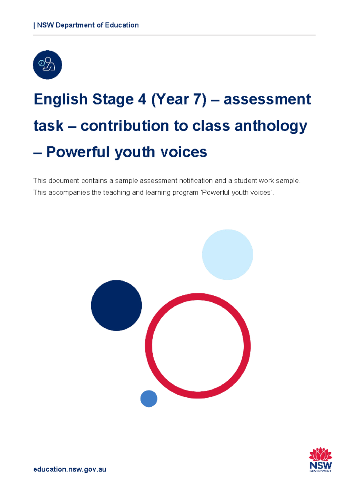 English s4 year 7 term 1 assessment sample - | NSW Department of ...