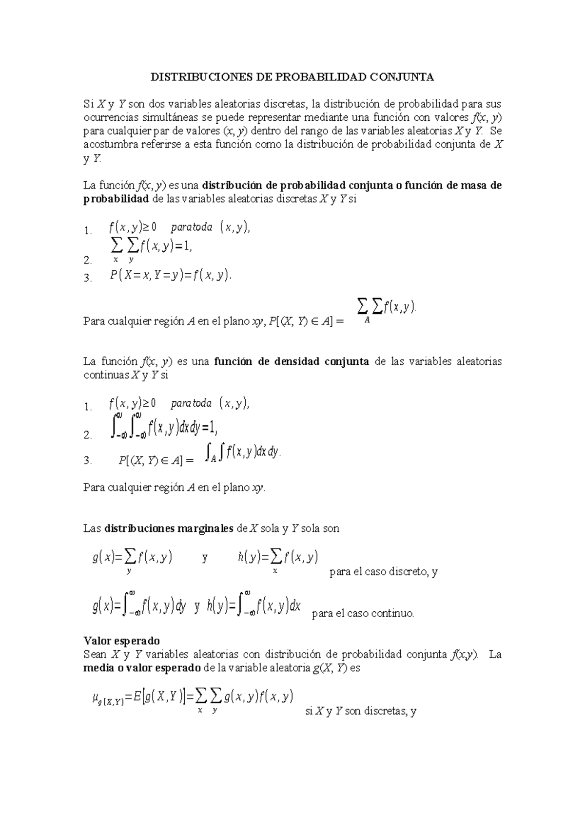 1 Distribuciones de Probabilidad Conjunta - ####### DISTRIBUCIONES DE ...
