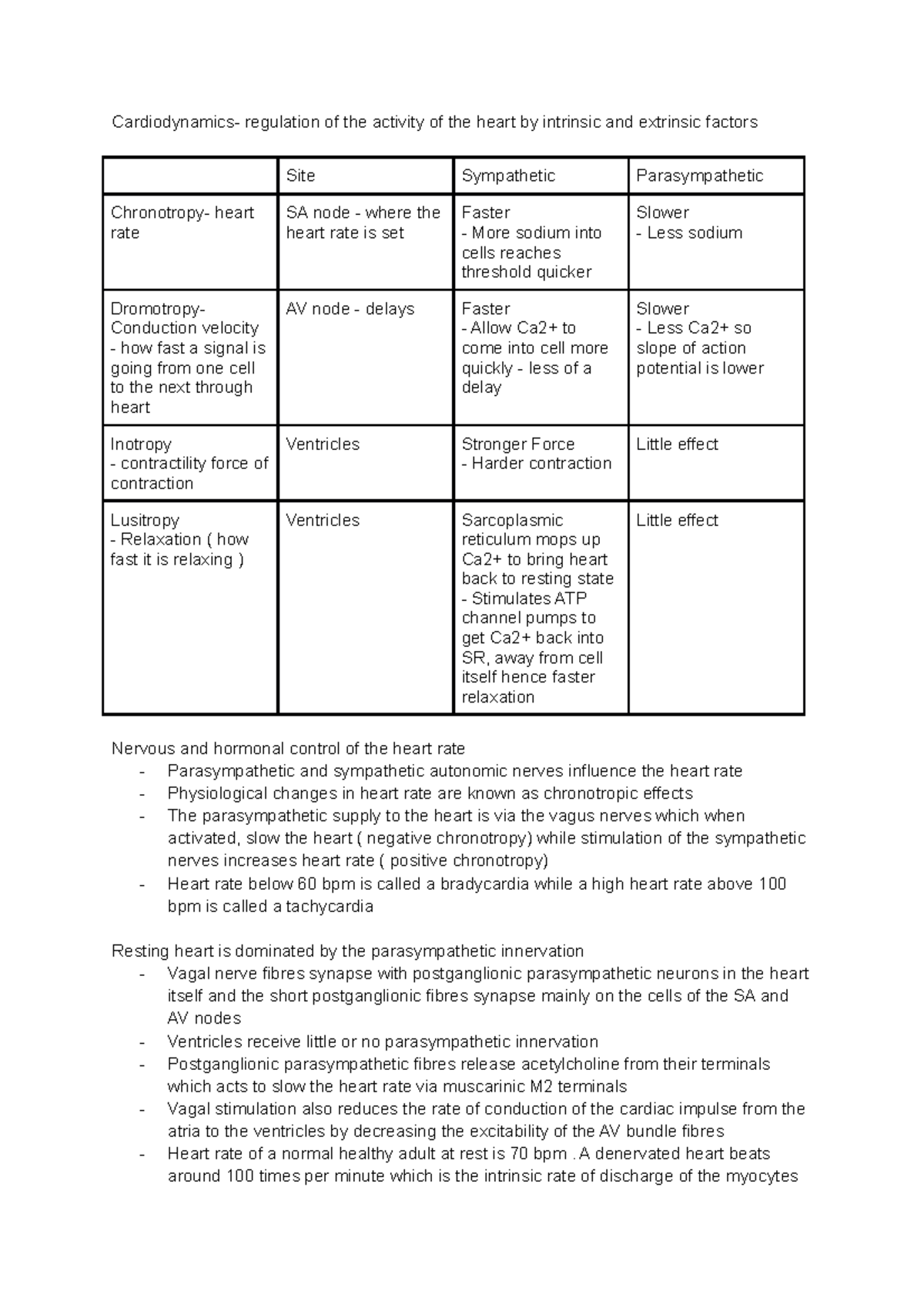 Antonomic control of heart - Cardiodynamics- regulation of the activity ...