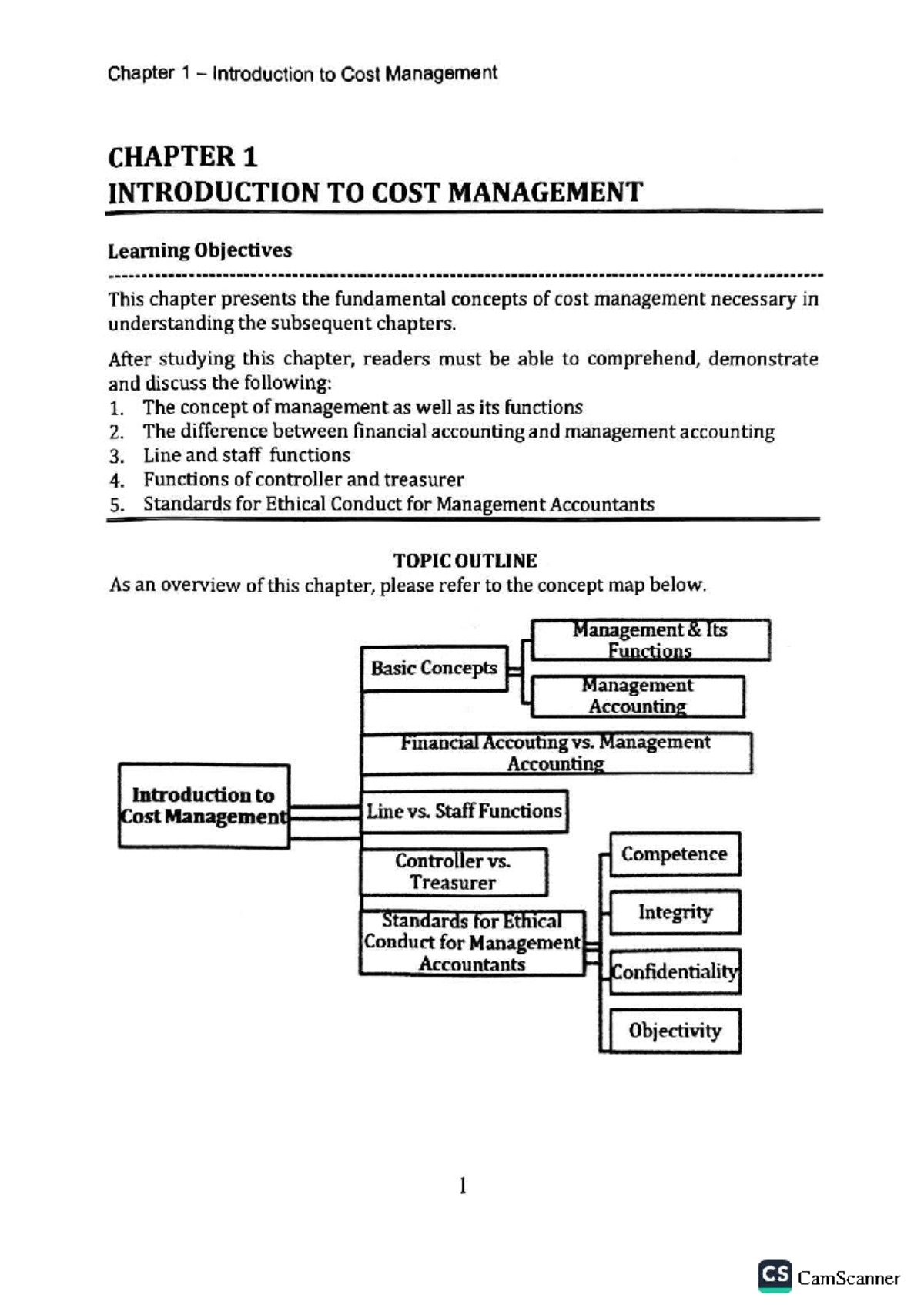 Strategic Cost Management CH1 - CamScanner CHAPTER 1 INTRODUCTION TO ...