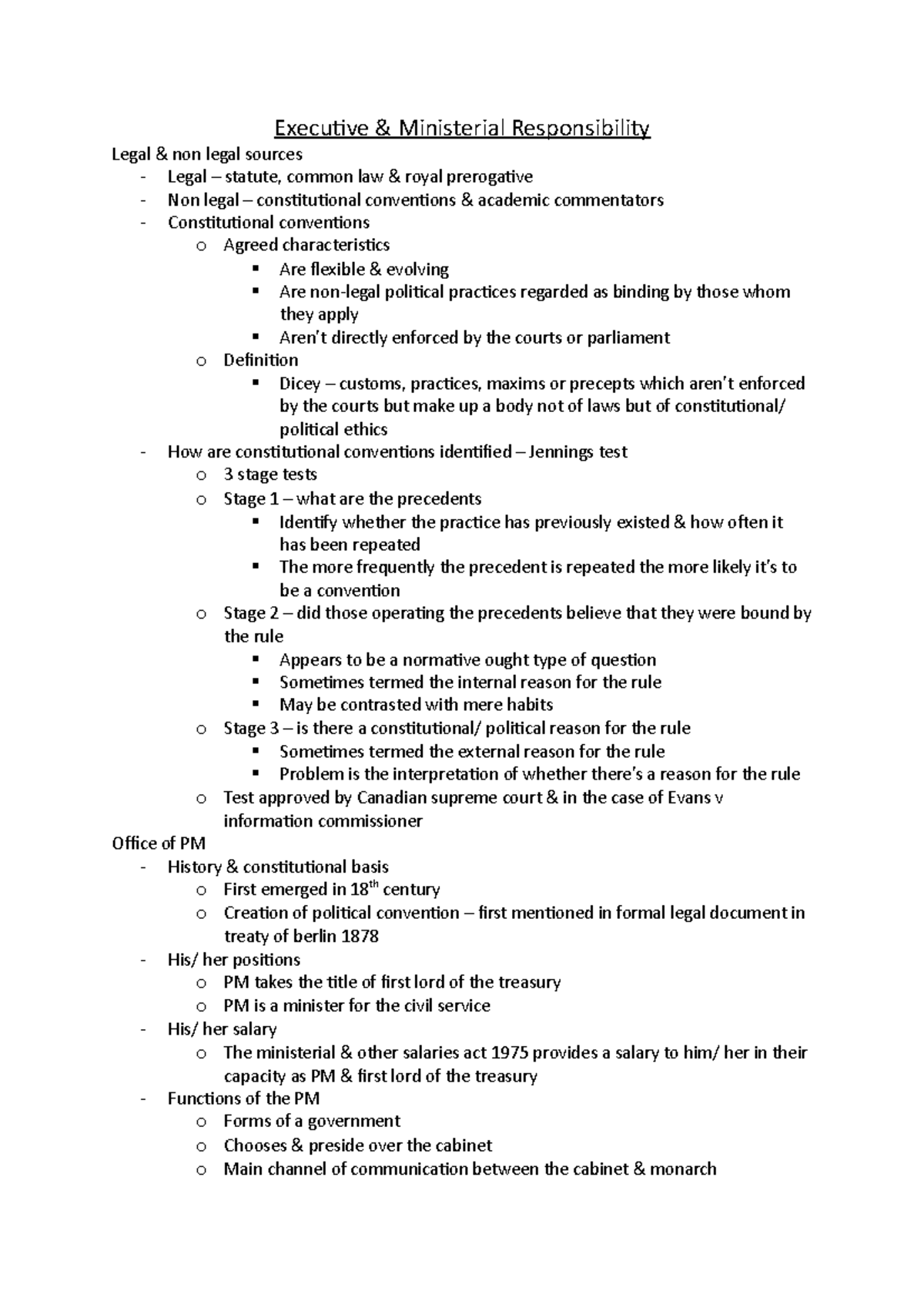Executive and Ministerial Responsibility - Executive & Ministerial ...