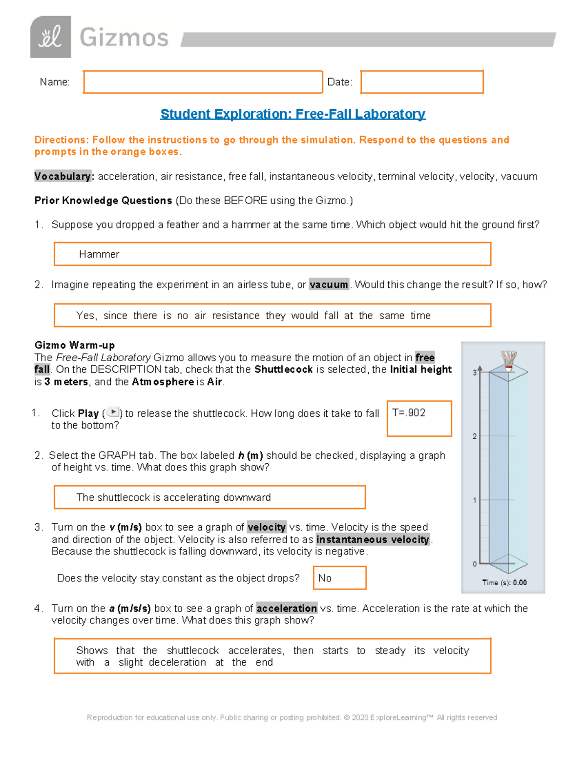 Copy of Andrew Hodges - 1.14 Investigating Free Fall Gizmo - Name: Date ...