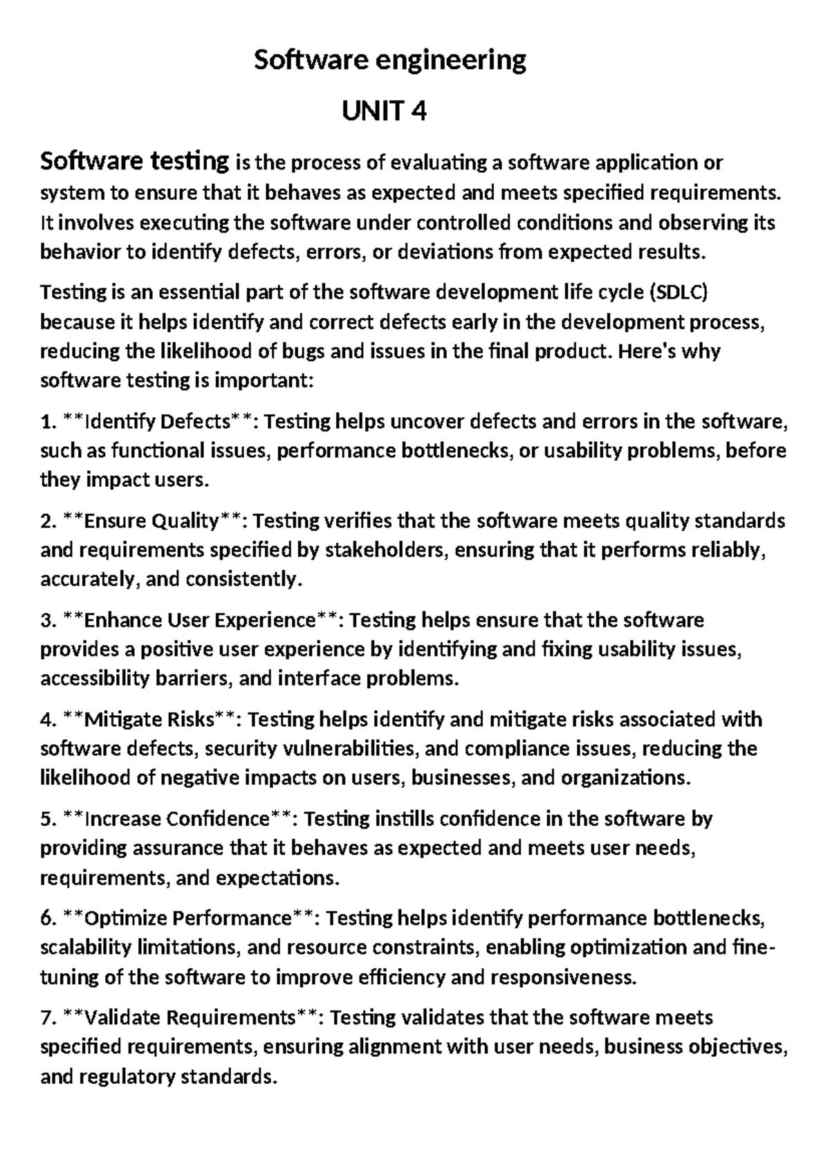 Software engineering unit 4 - Software engineering UNIT 4 Software ...