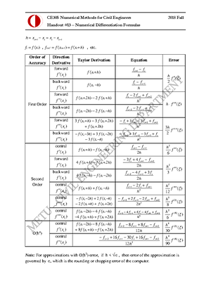 Lab7 task - lab handout - Numerical Methods - METU - Studocu