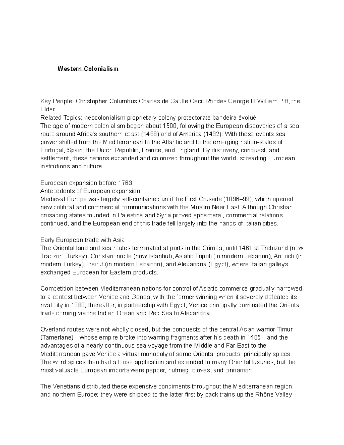 Western Colonialism - With these events sea power shifted from the ...