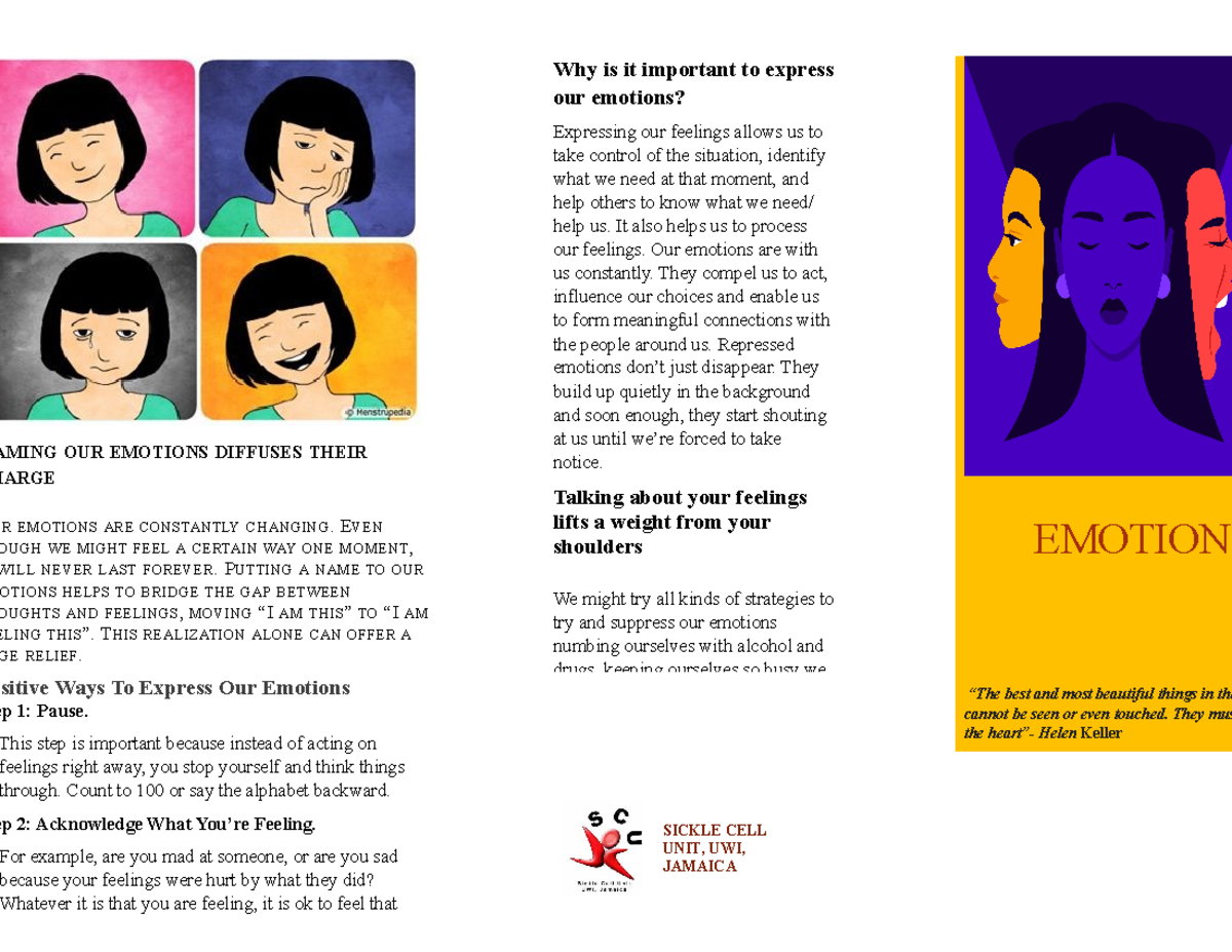 Emotion Brochure - AMING OUR EMOTIONS DIFFUSES THEIR HARGE UR EMOTIONS ...