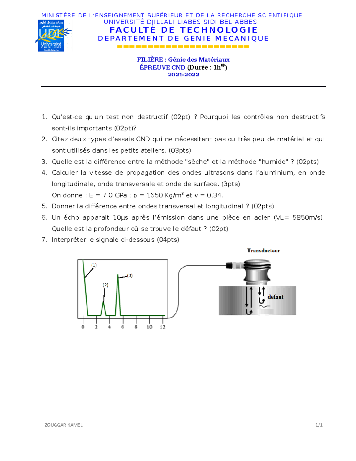 Examen CND 22 - CND - M I N I S T È R E D E L ’ E N S E I G N E M E N T ...