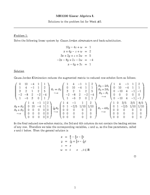 Week 1 - Version 1 - PDF - Week 1 Topic 1: Linear Equations. Definition ...