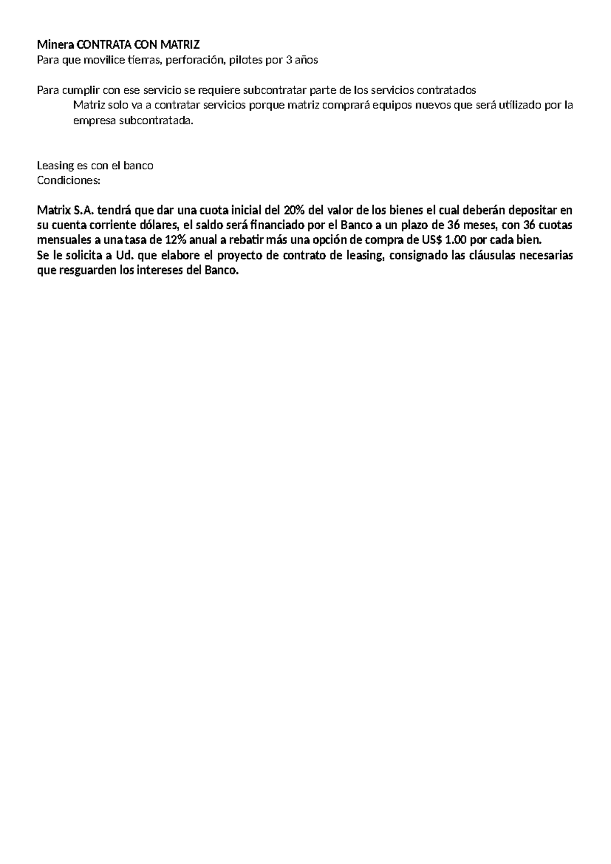 Minera Contrata CON Matriz - Minera CONTRATA CON MATRIZ Para que movilice tierras, perforación ...