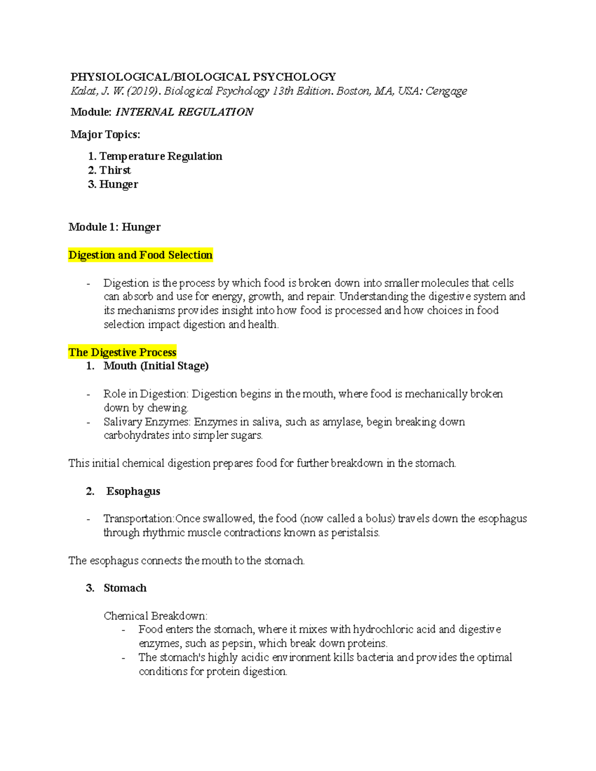 Physio Bio-Psych-15 - Module for Internal Regulation (Hunger ...