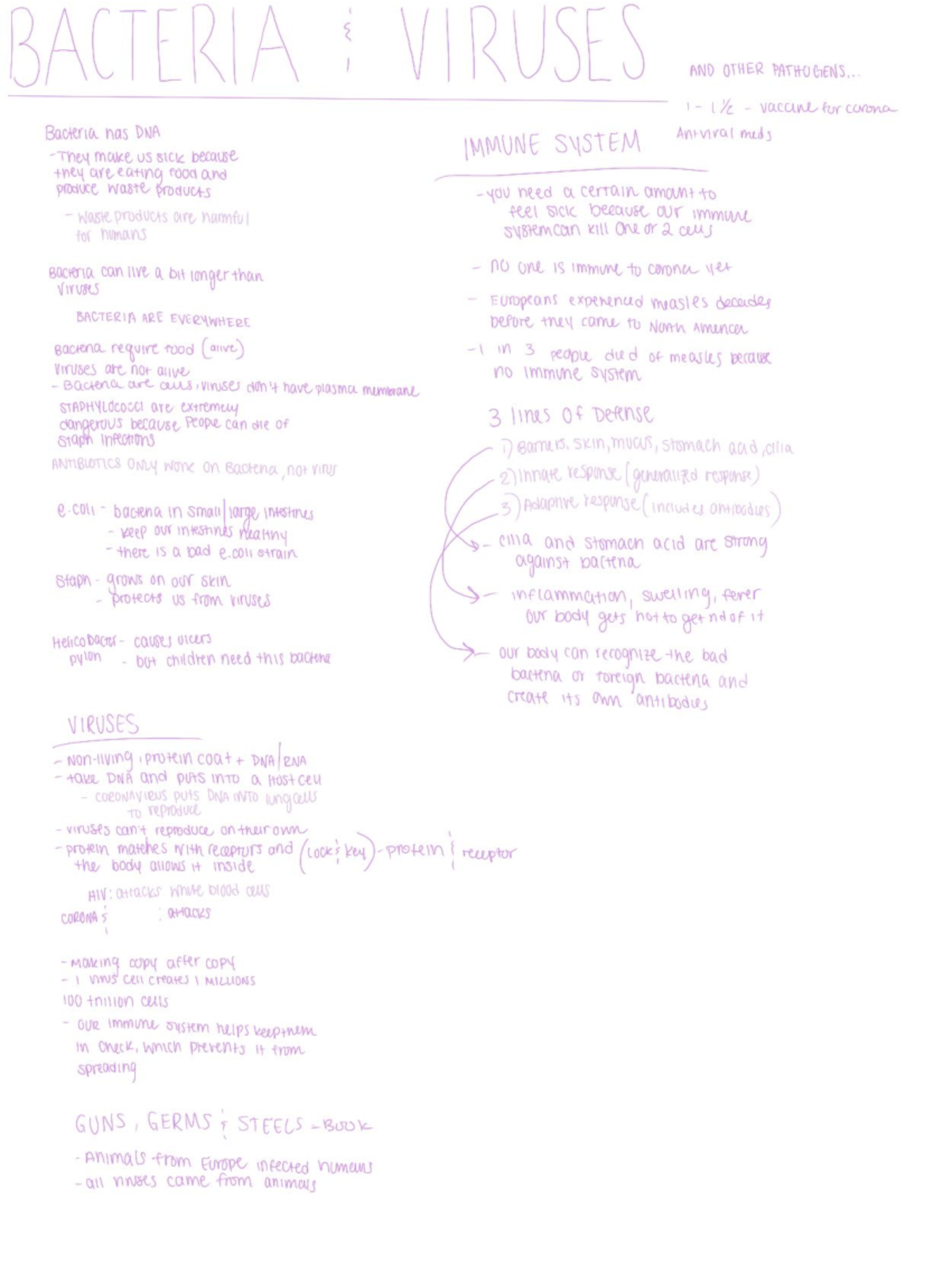 Bacteria vs viruses - Lecture notes 9-10 - BIOL 100 - Studocu