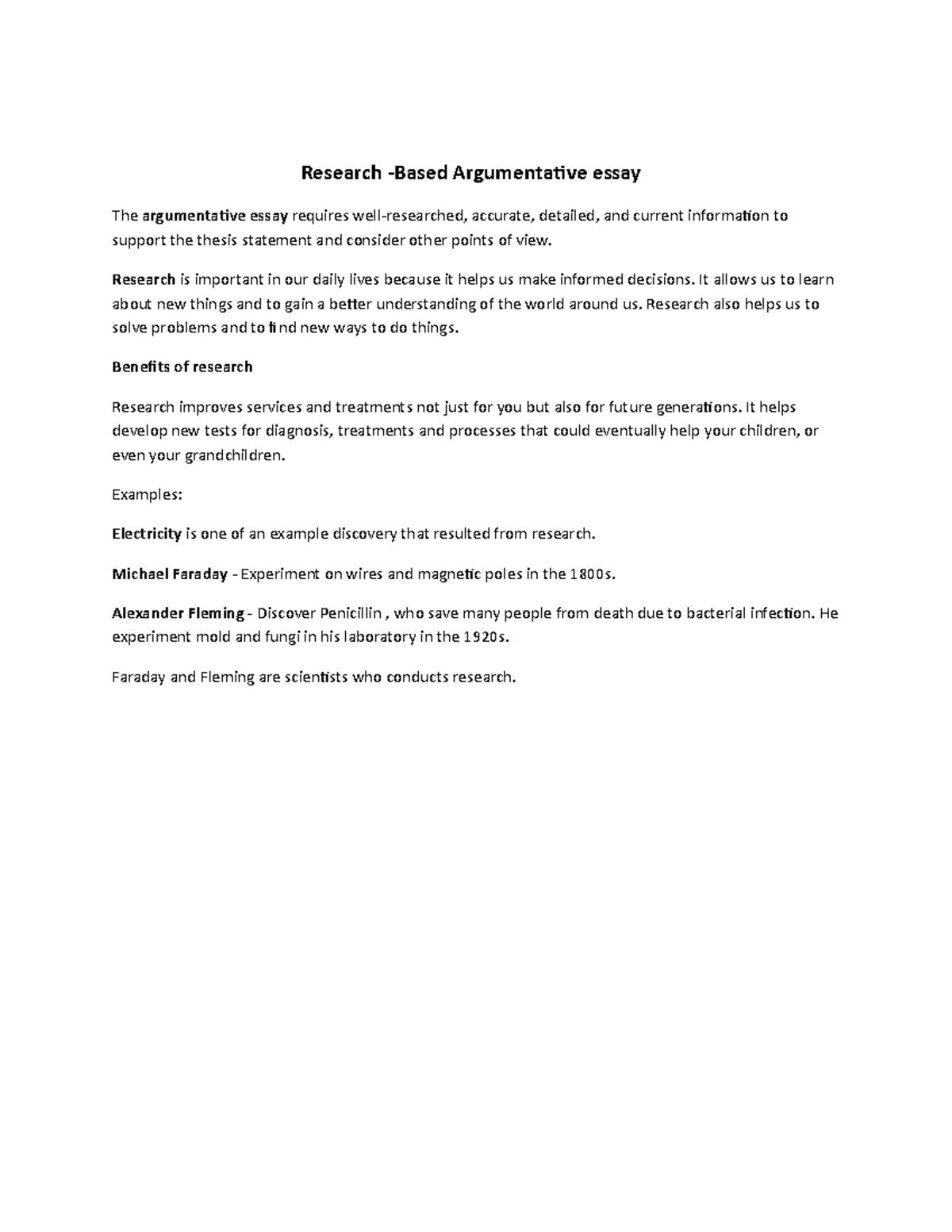 Research -Based-WPS Office - Research -Based Argumentative essay The ...