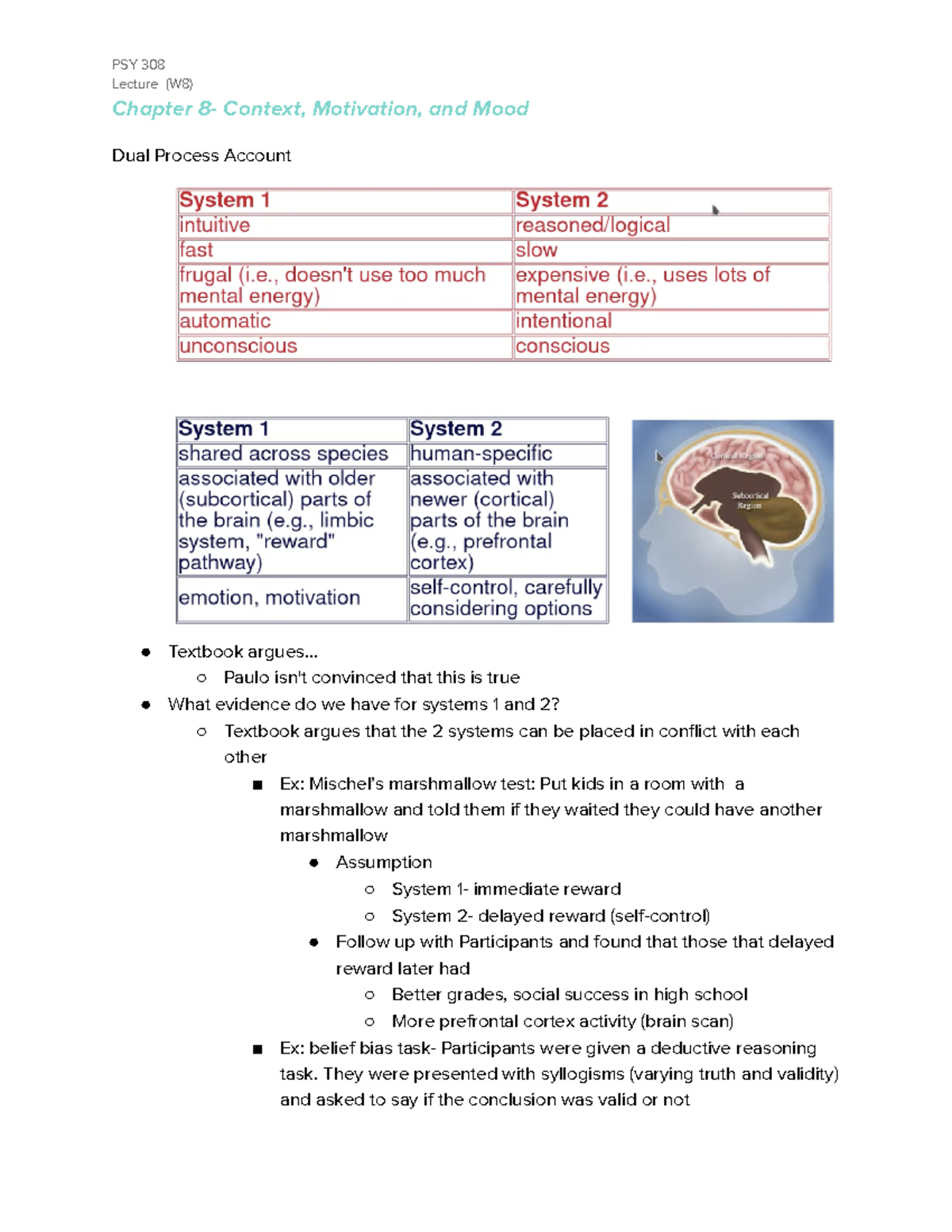 Ch8 Context, Motivation, and Mood (W8) - PSY 308 Lecture (W8) Chapter 8- Context, Motivation ...