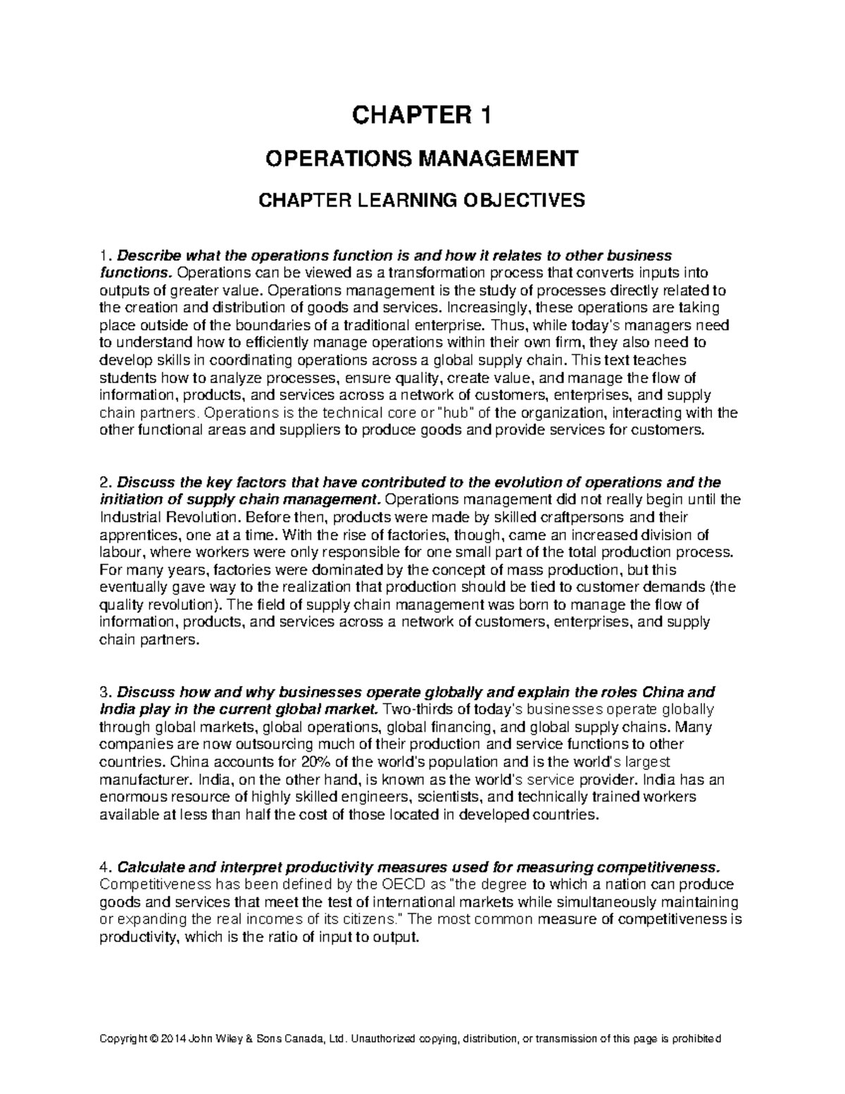 Operations Management: Functions Evolution Globalization and Strategy ...