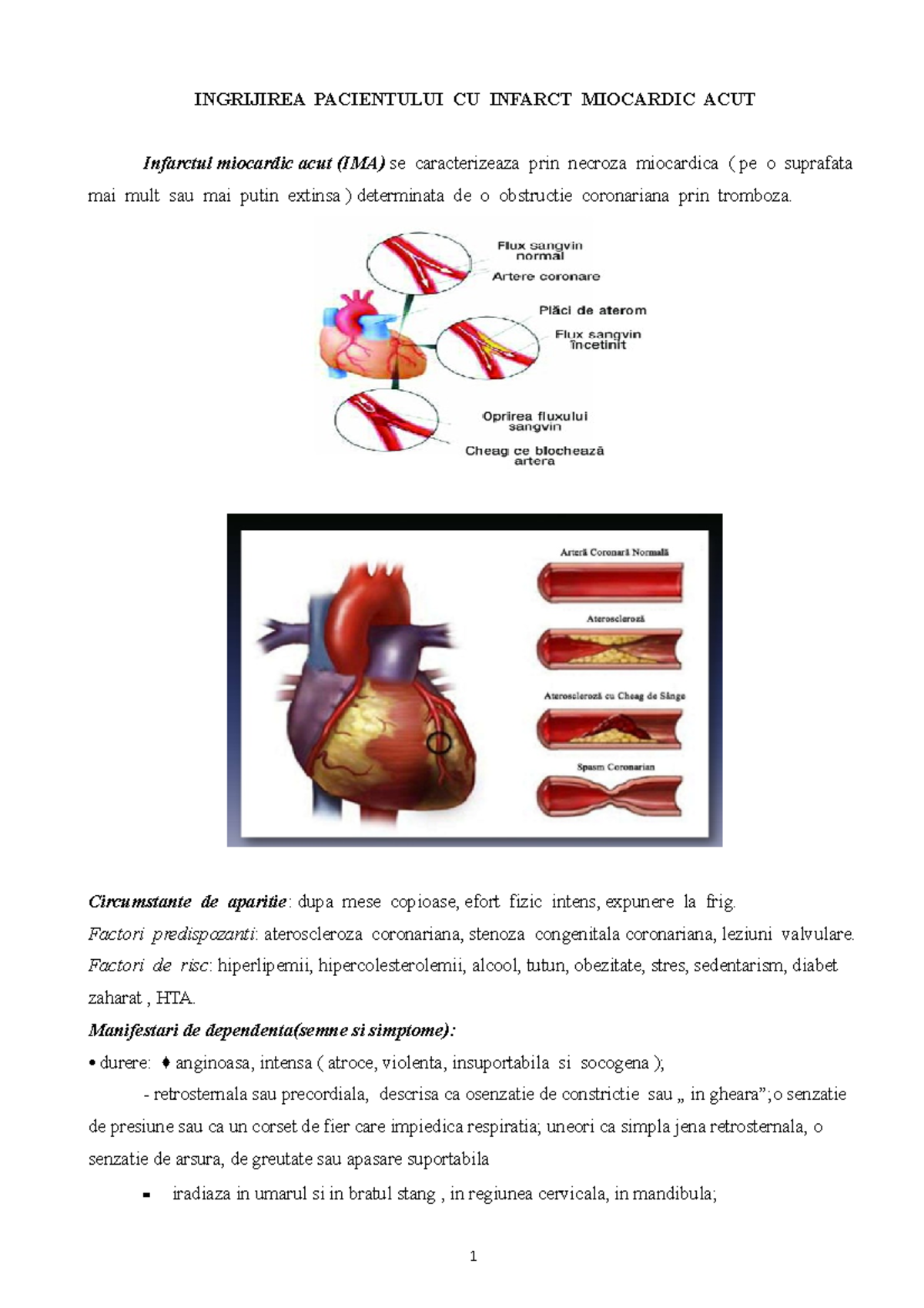 Med int I curs 6 -elevi - Circulator - INGRIJIREA PACIENTULUI CU ...