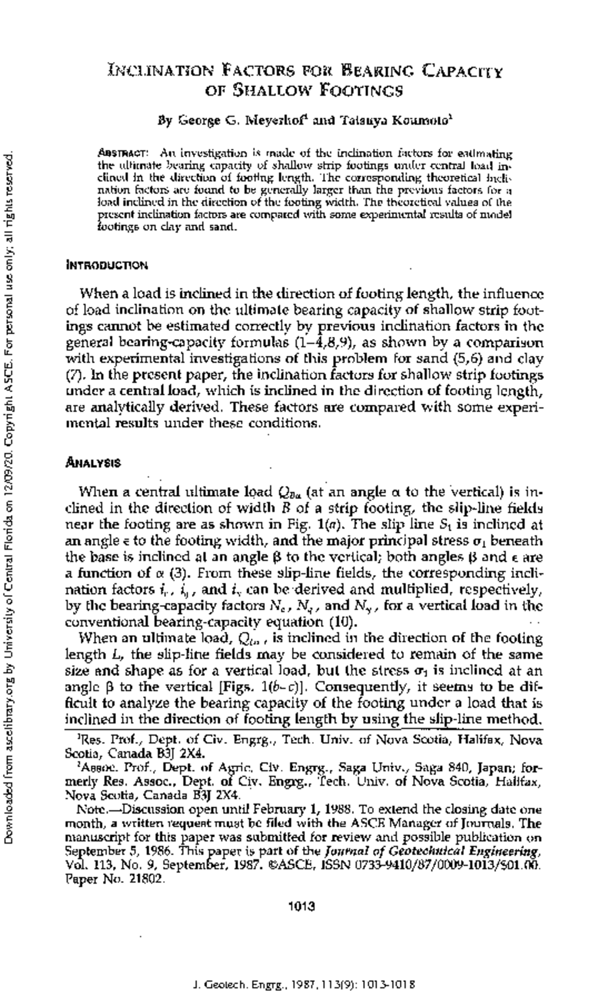 (ASCE)0733-9410(1987)113 9(1013) - INCLINATION FACTORS FOR BEARING ...