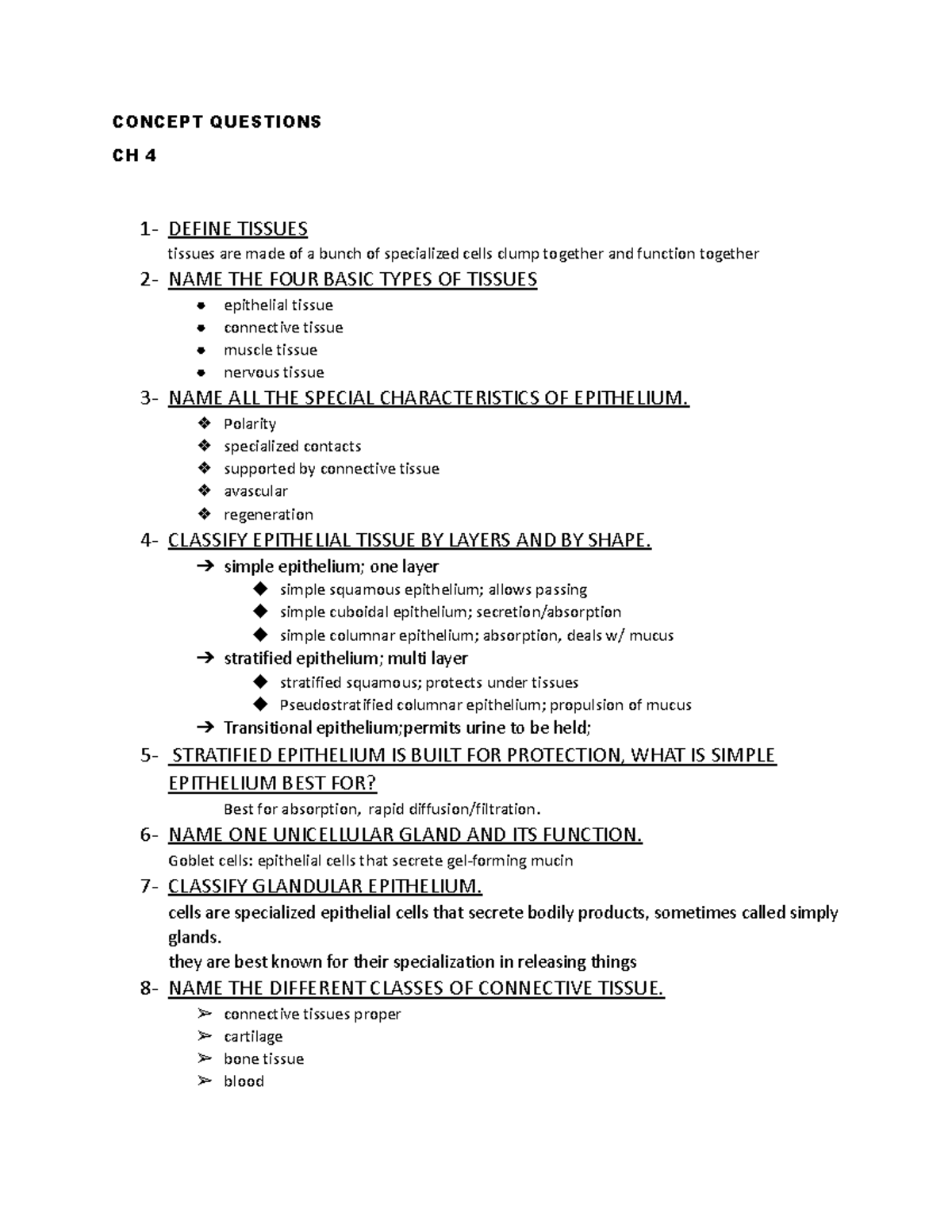 Concept Check Questions-Chapter 4 - CONCEPT QUESTIONS CH 4 1- DEFINE ...