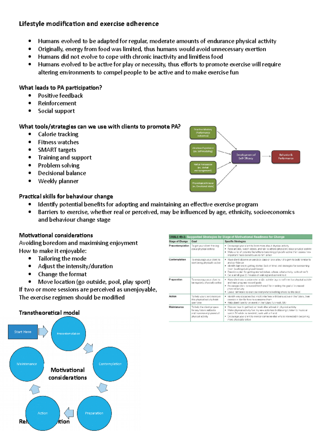 Lifestyle modification and exercise adherence - Studocu