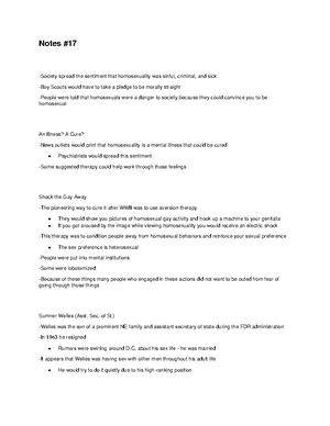Notes #18 - LGBTQ Rights Lecture - Notes -Nine months after the raid at ...