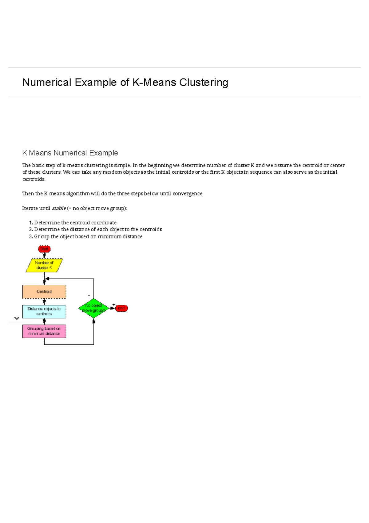 02 K Means Clustering Numerical Example Numerical Example Of K Means Clustering K Means