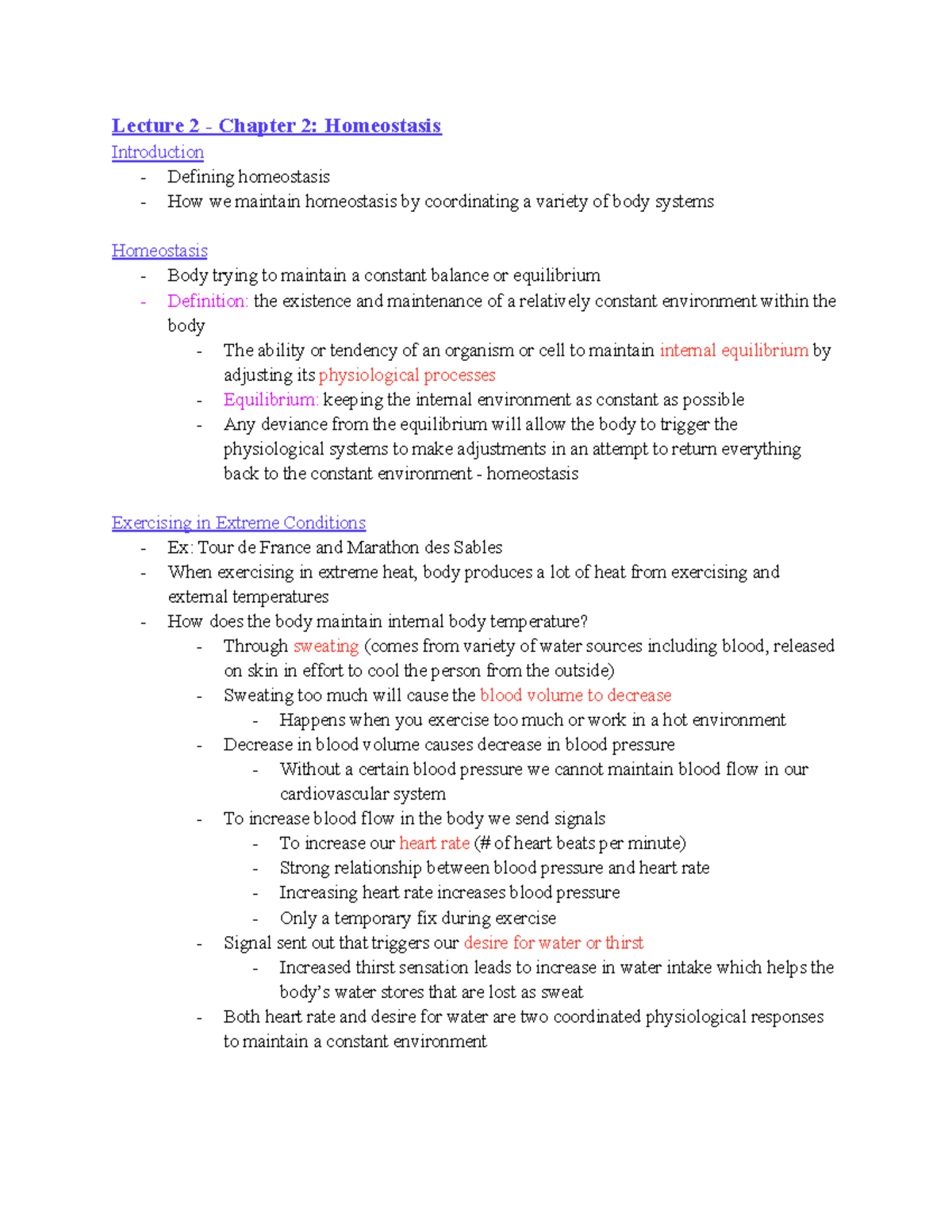 Homeostasis - blood glucose levels, blood pressure, body temperature ...