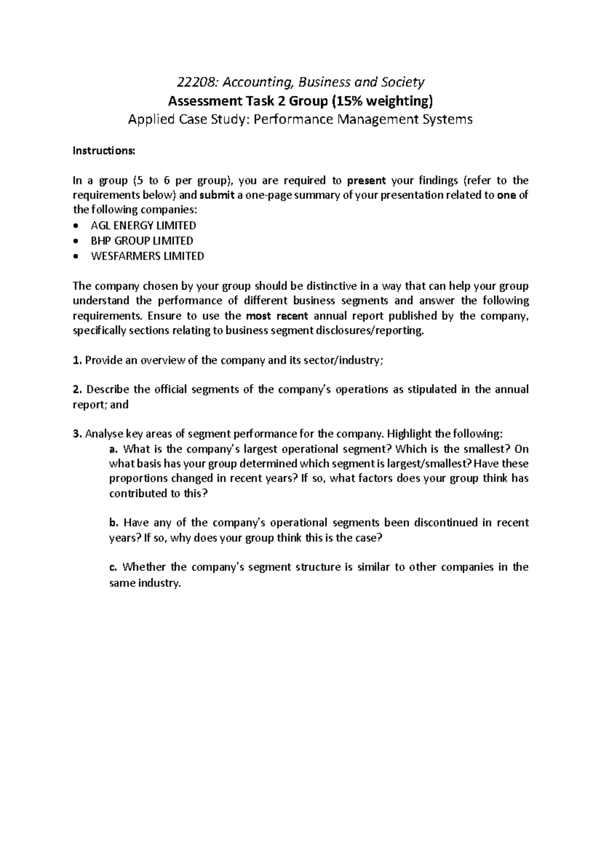 22208 Assessment 2 - Applied Case Study Group 7 PMS-2 - 22208 ...