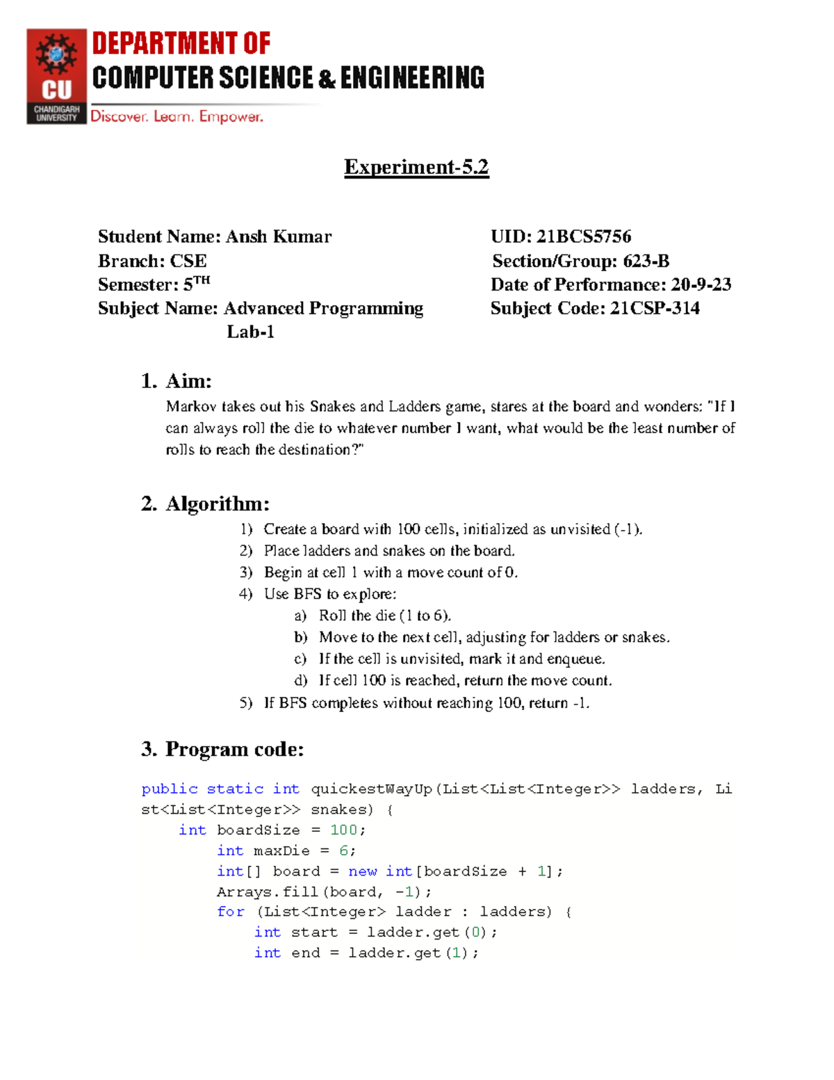 Ansh AP Exp 5.2 - worksheet - DEPARTMENT OF COMPUTER SCIENCE ...
