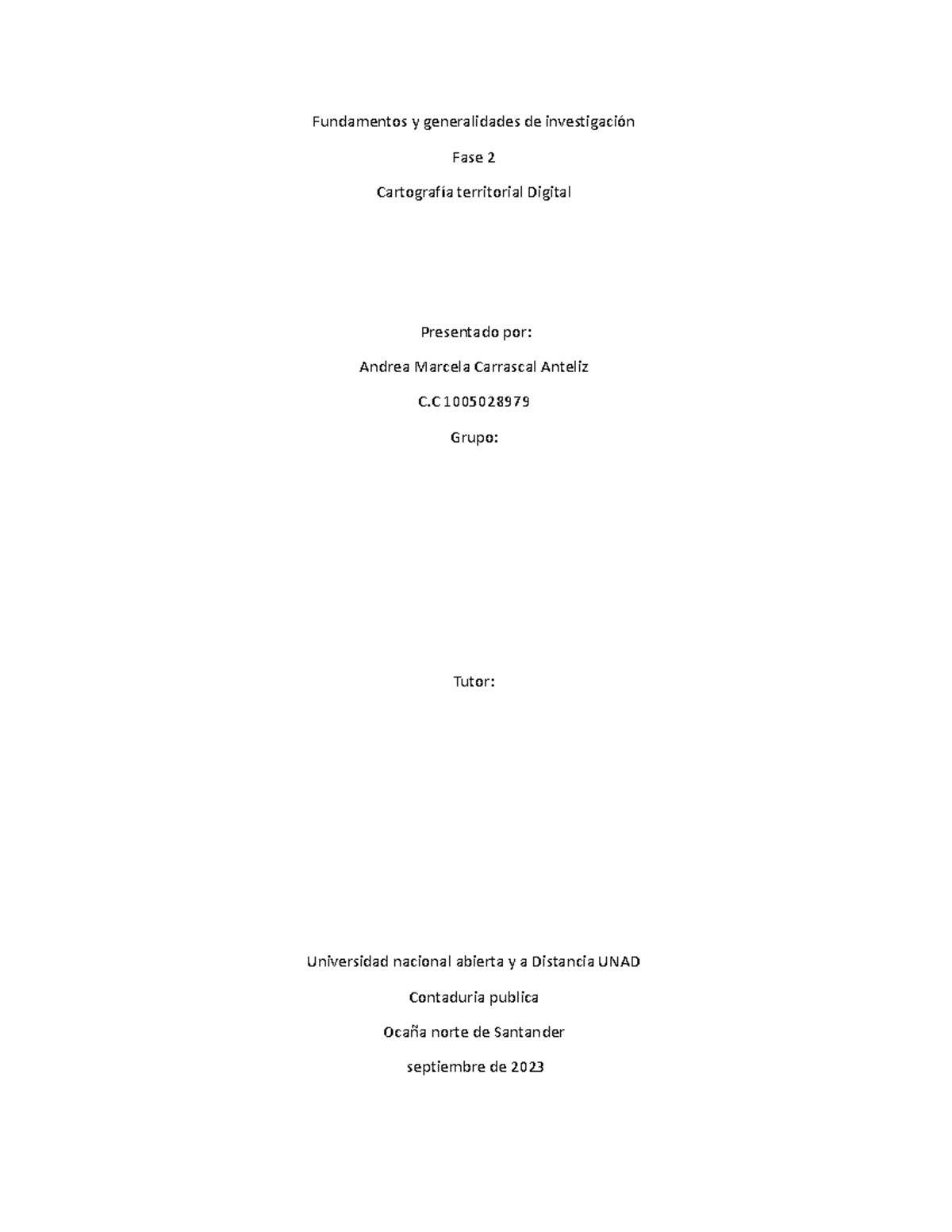 Analisis cartografia Andrea Carrascal - Fundamentos y generalidades de ...