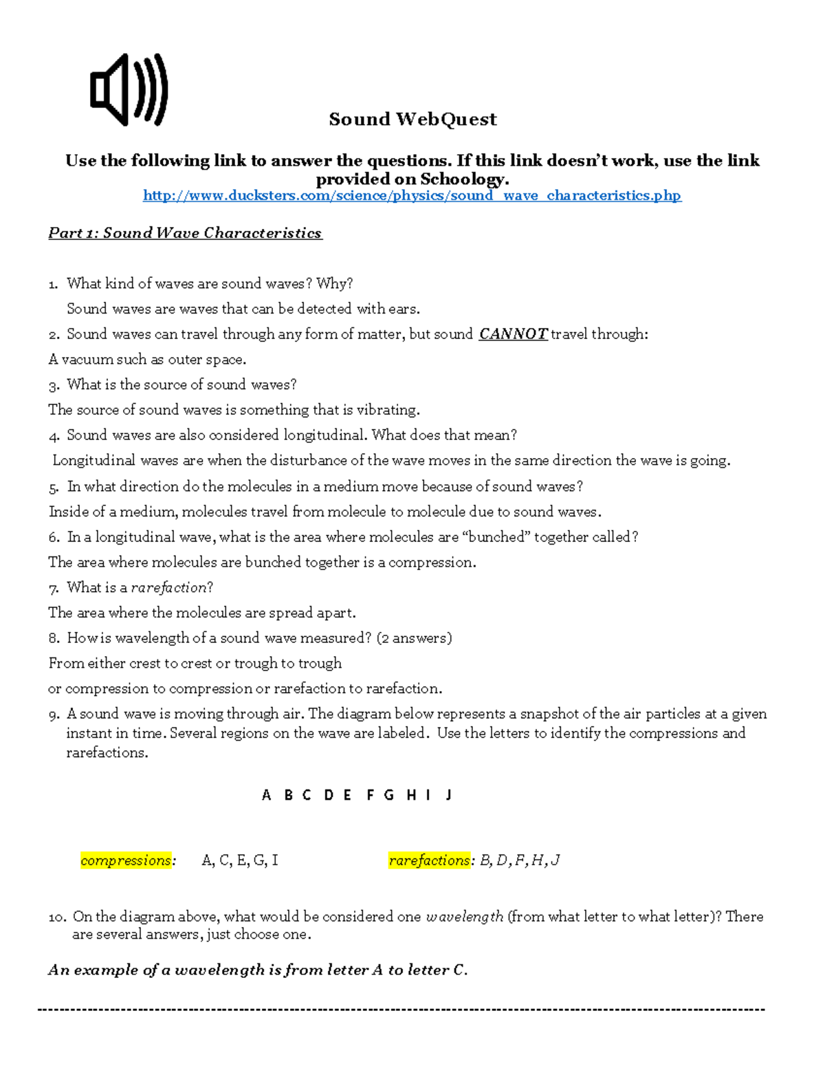 Sound Webquest - waretrxhctjvhkbln - A B C D E F G H I J Sound WebQuest ...