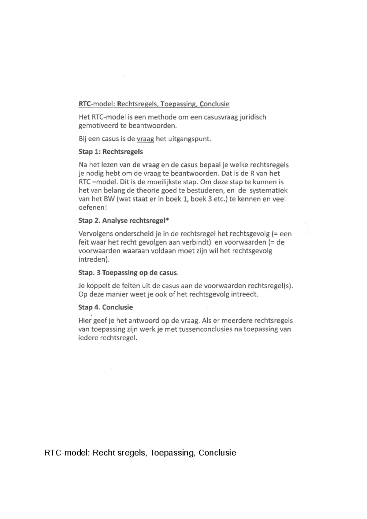 RTC-Model goede uitleg - RTC-model: Recht sregels, Toepassing ...