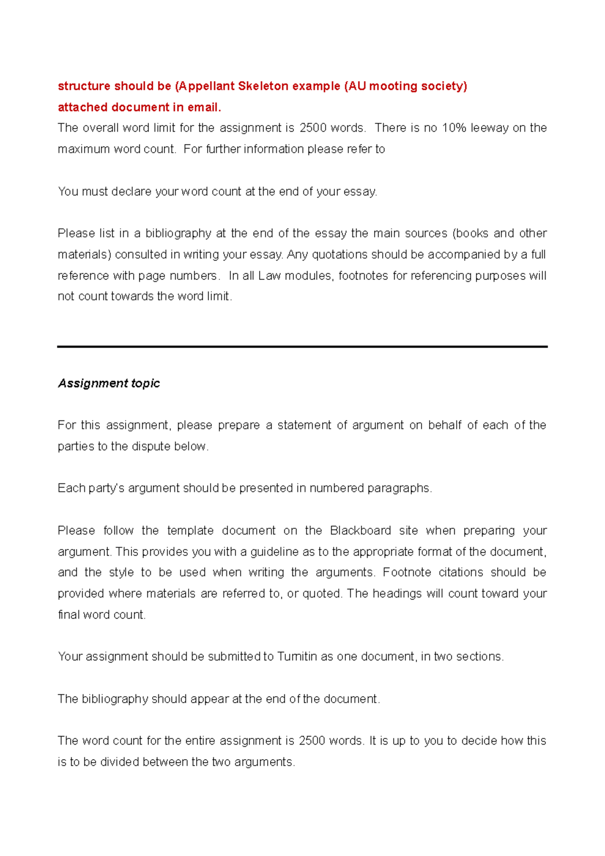 Assessment Land Law April - structure should be (Appellant Skeleton ...