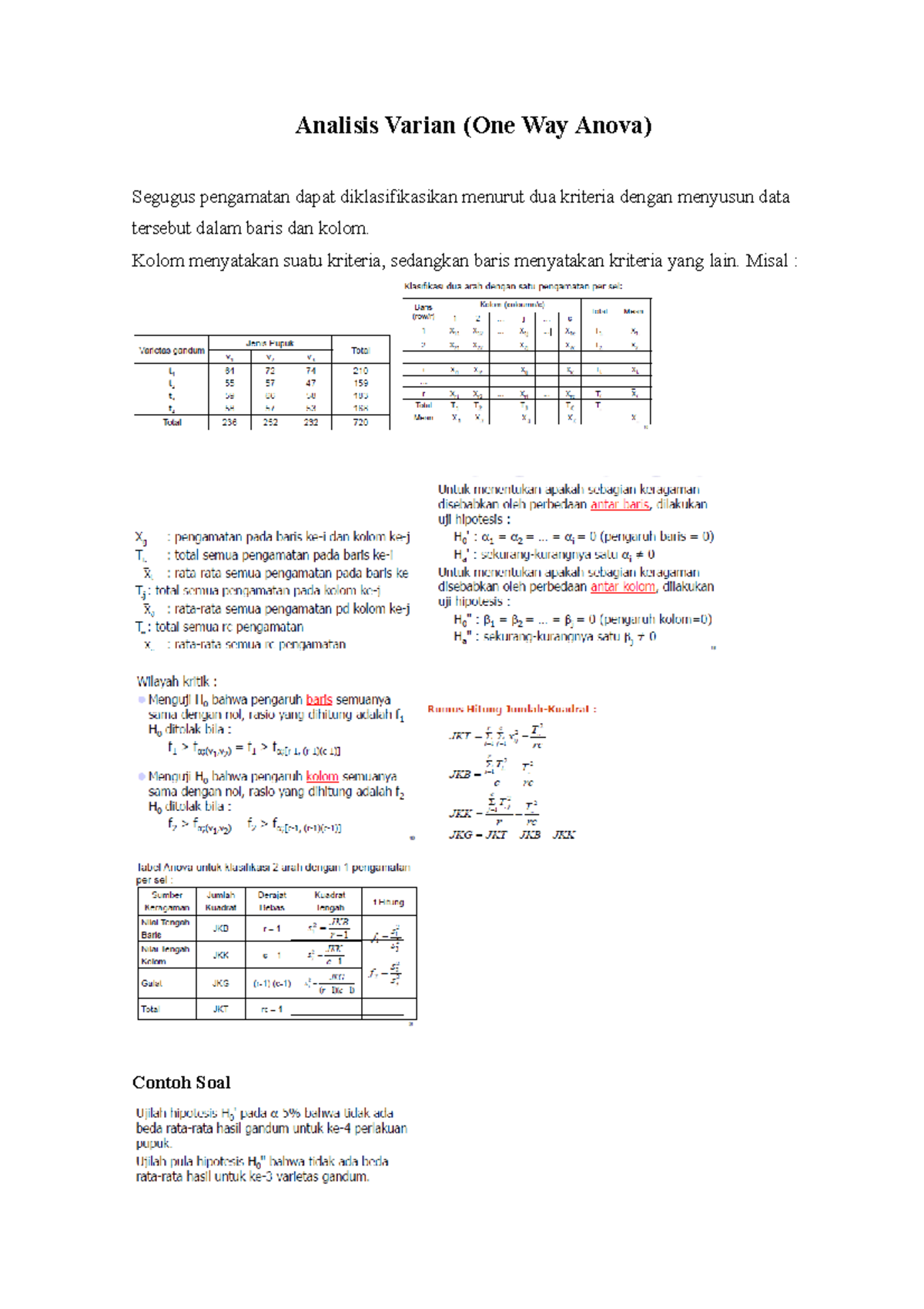 5. Analisis Varian (Two Way Anova) - Analisis Varian (One Way Anova) Segugus pengamatan dapat ...