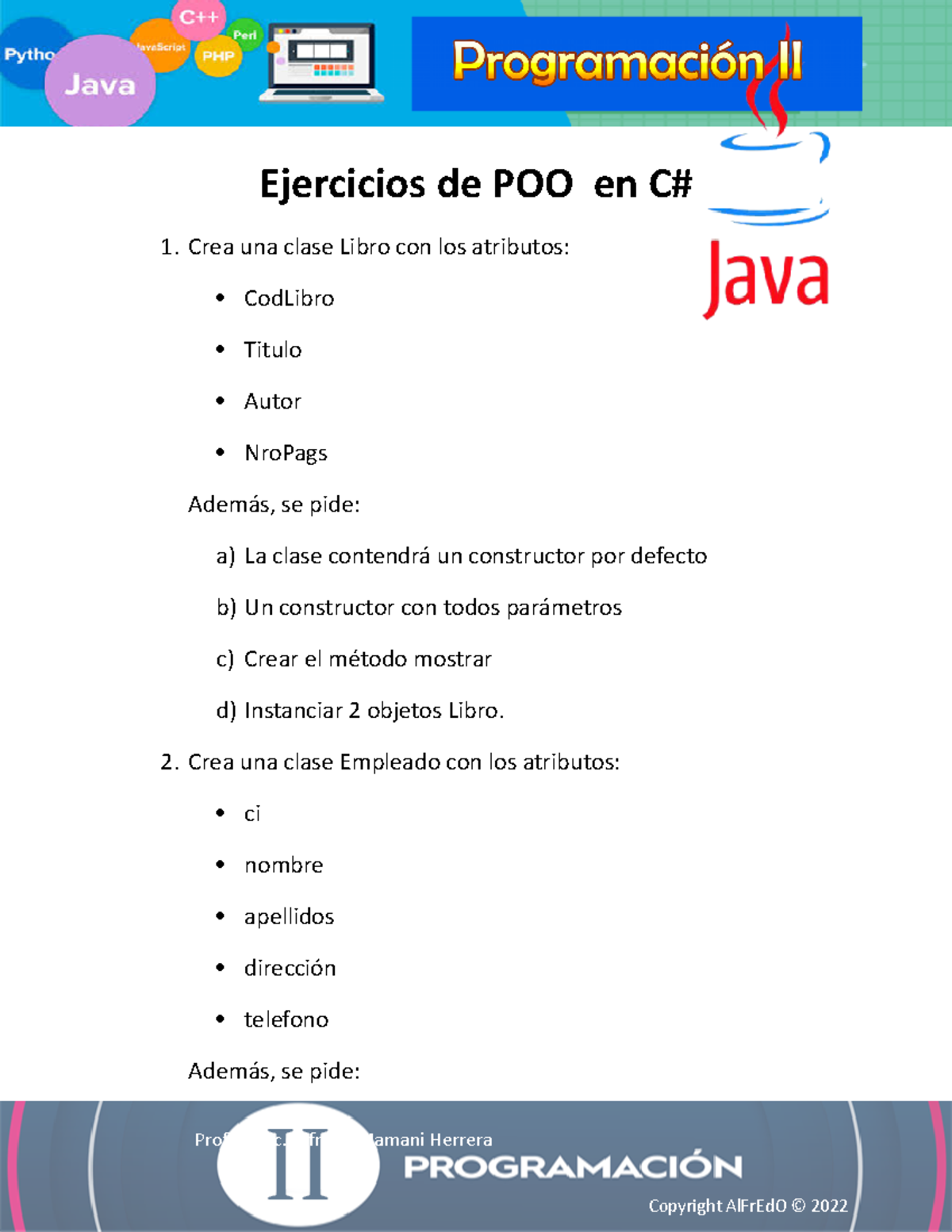 Ejercicios de POO - Creando Clases y Objetos - Ejercicios de POO en C# ...