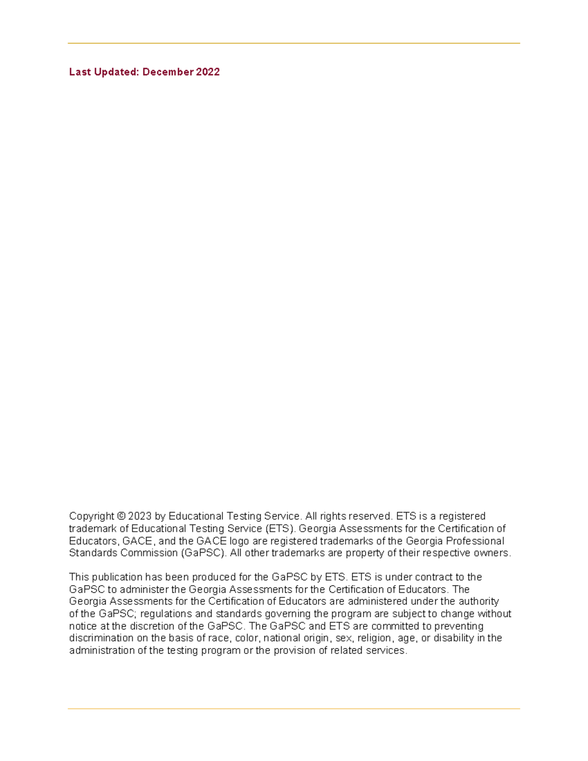 Gace sc school counseling - Last Updated: December 2022 Copyright ...