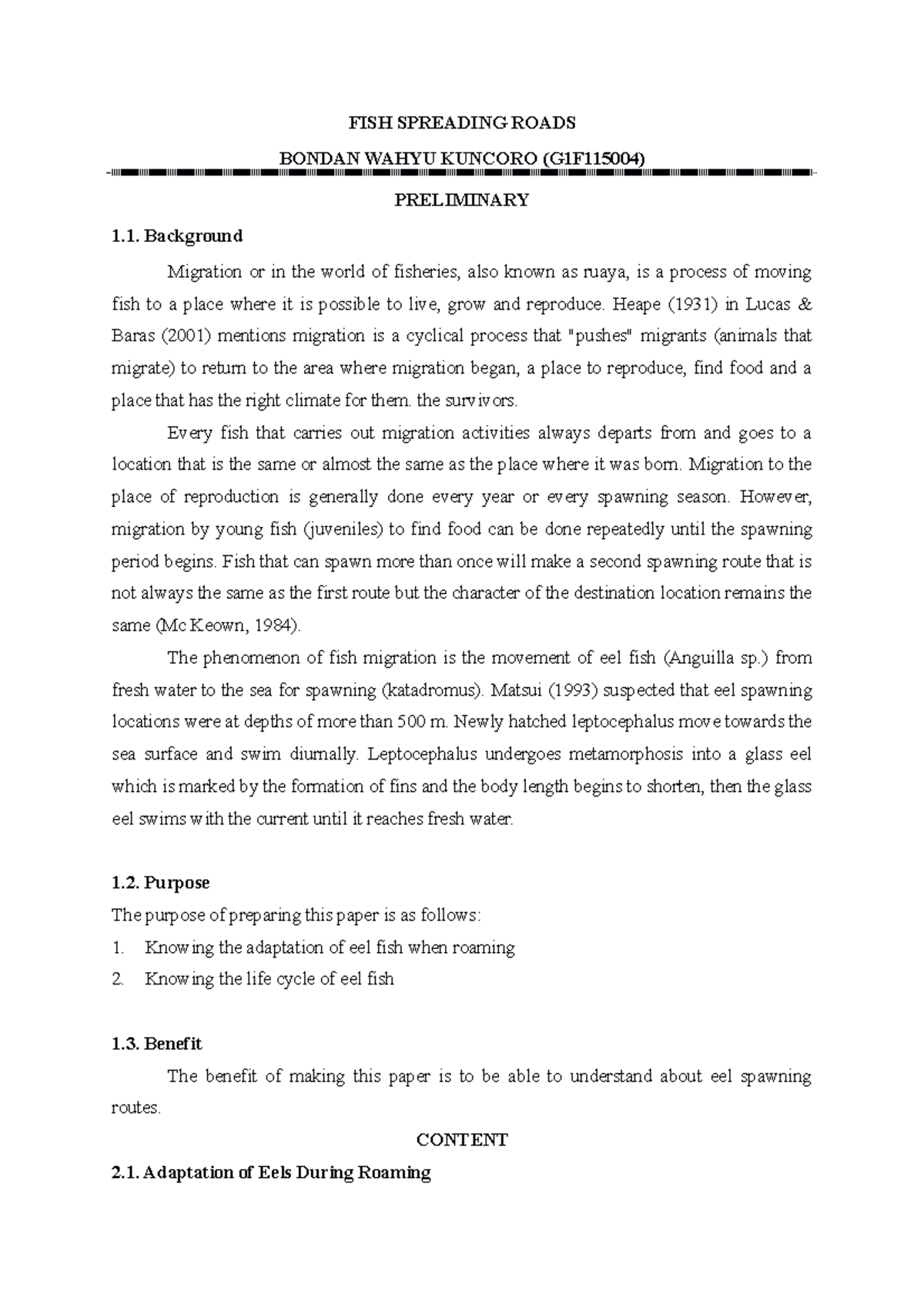 Fish Spreading Roads - FISH SPREADING ROADS BONDAN WAHYU KUNCORO ...