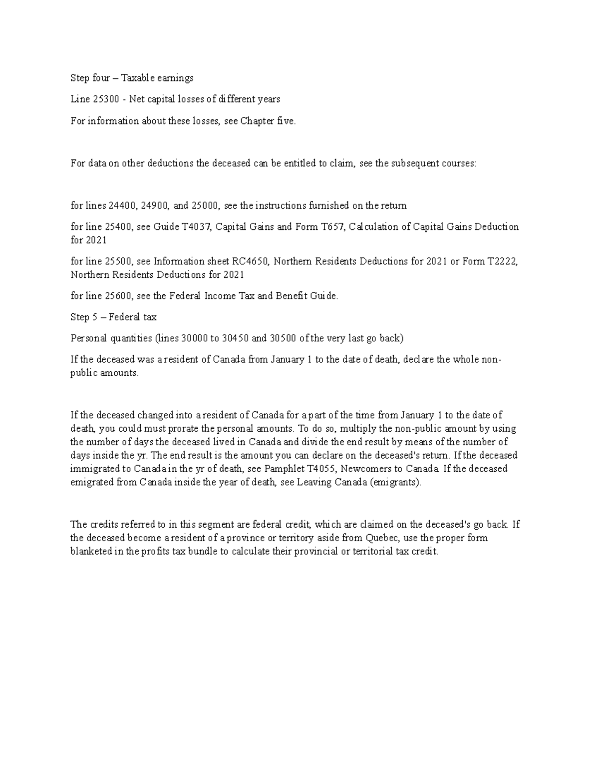 Ep 10 - Informative - Step four – Taxable earnings Line 25300 - Net ...