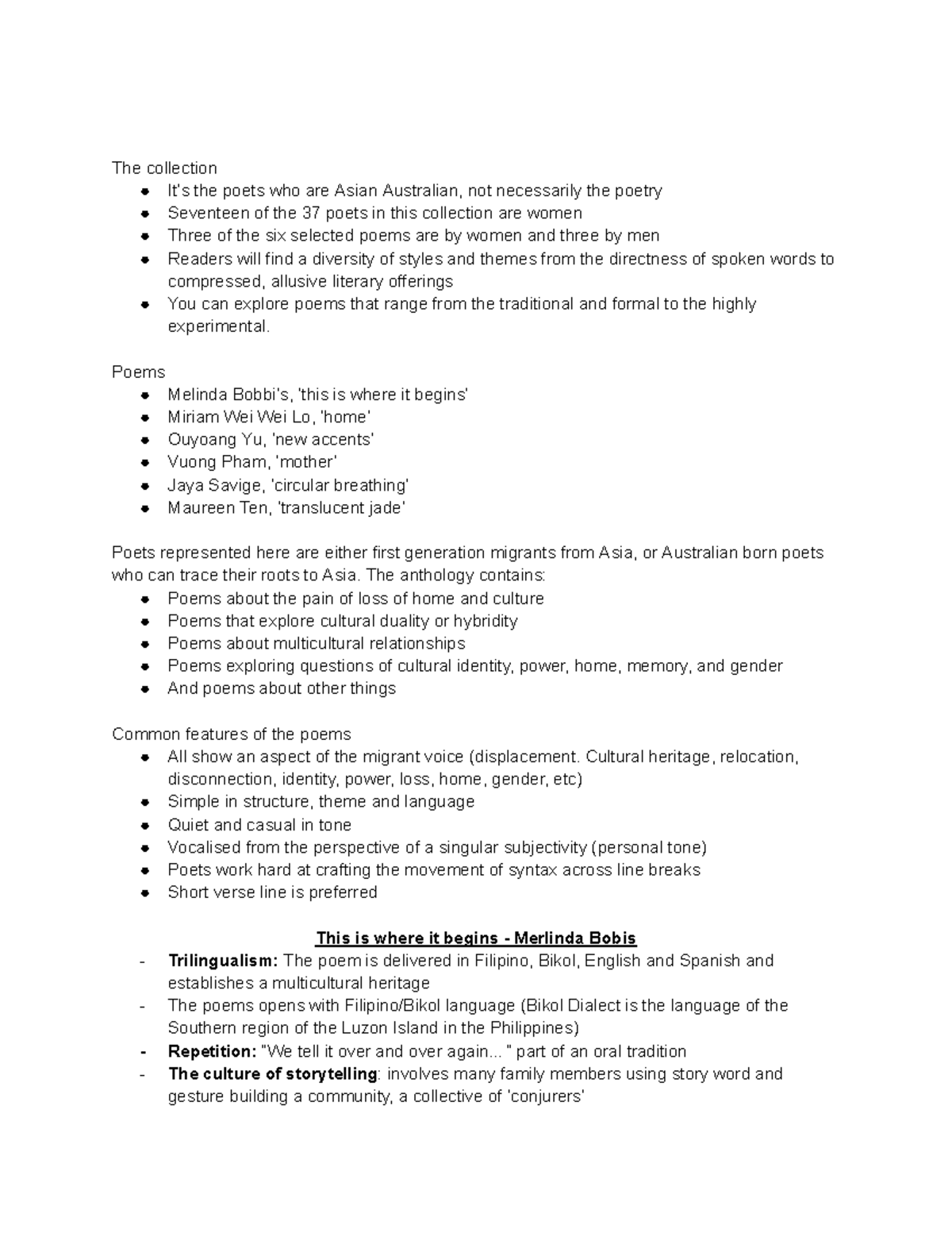 Module A Slide Notes - The collection It’s the poets who are Asian ...