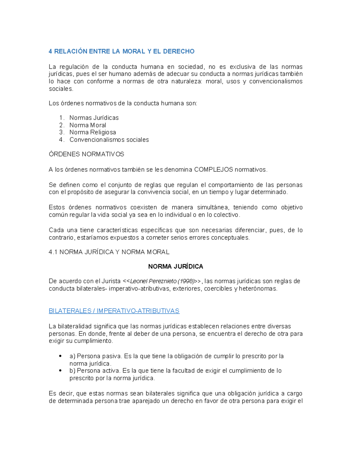 Moral Y Derecho - 4 RELACIÓN ENTRE LA MORAL Y EL DERECHO La regulación de la conducta humana en ...
