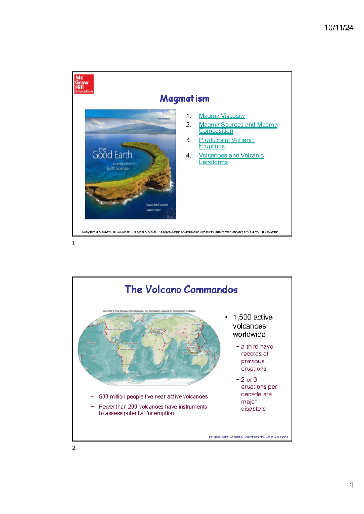 Q2 Lesson on Magmatism - Magmatism 1. Magma Viscosity 2. Magma Sources ...