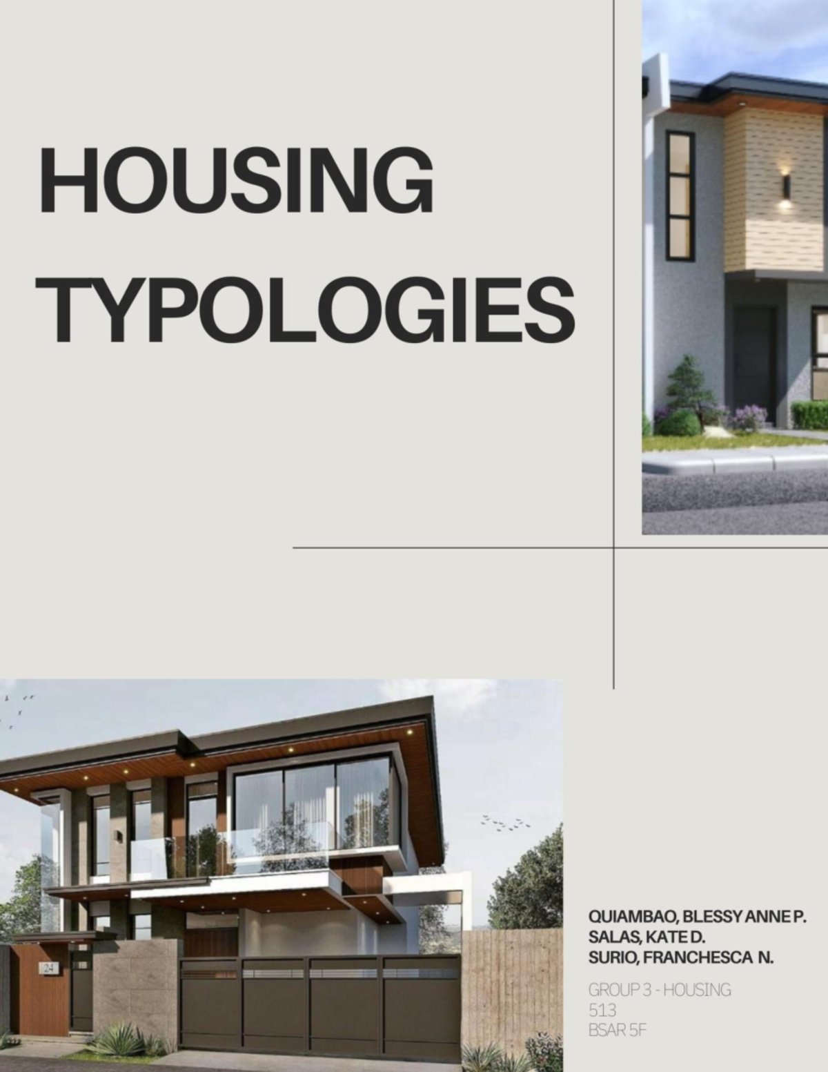 Housing Typologies - HOUSING TYPOLOGIES These are the different ...